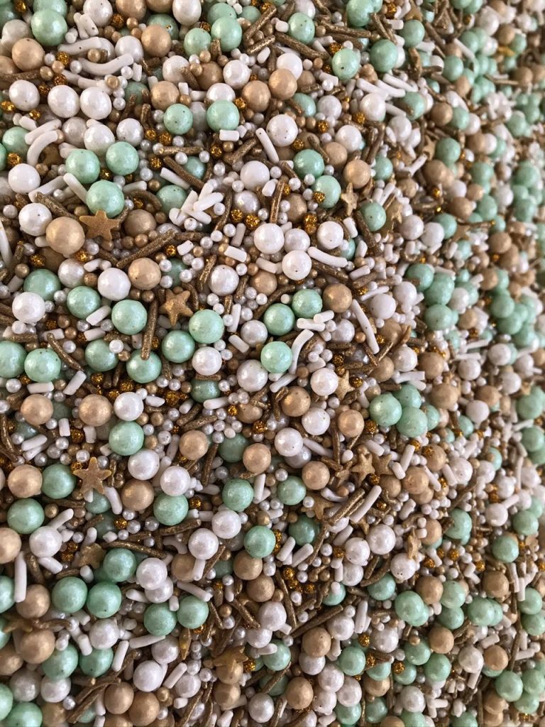 Mix de sprinkles Vintage Green. Confitería – Artisabor (Arte y Sabor)